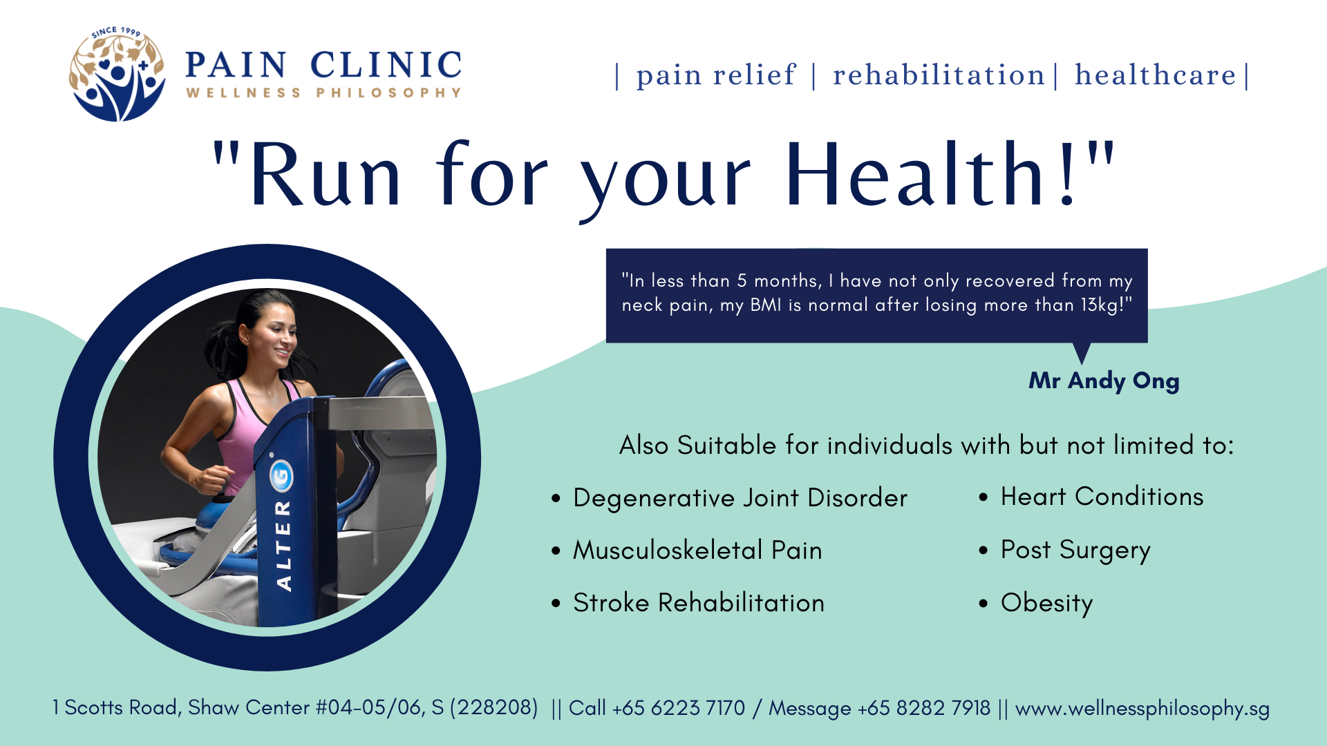 AlterG Run for your Health | Pain Clinic @ Wellness Philosophy